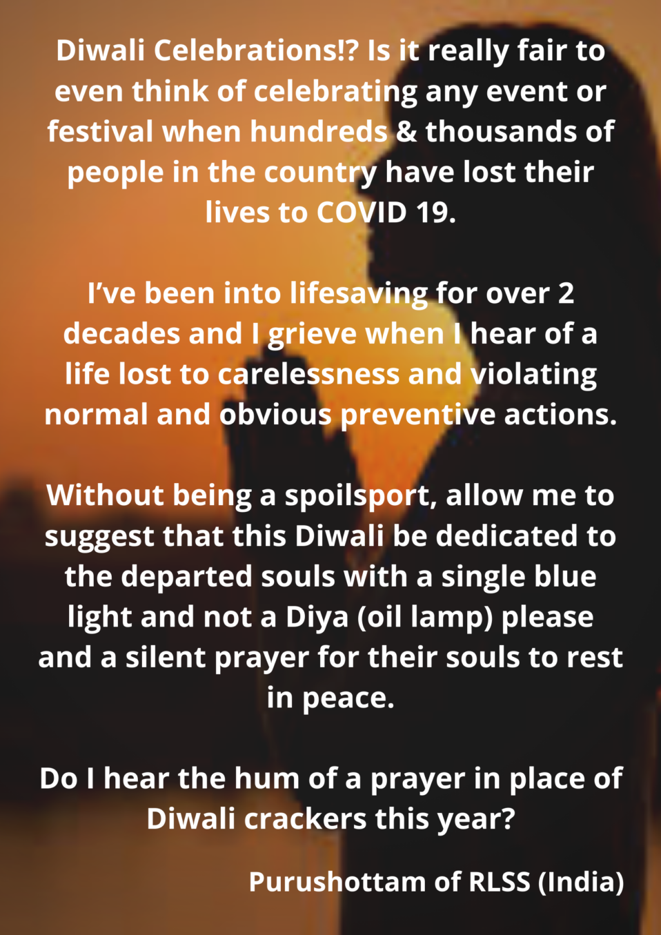 An Appeal to “Dedicate this Diwali to all departed souls with a single ...