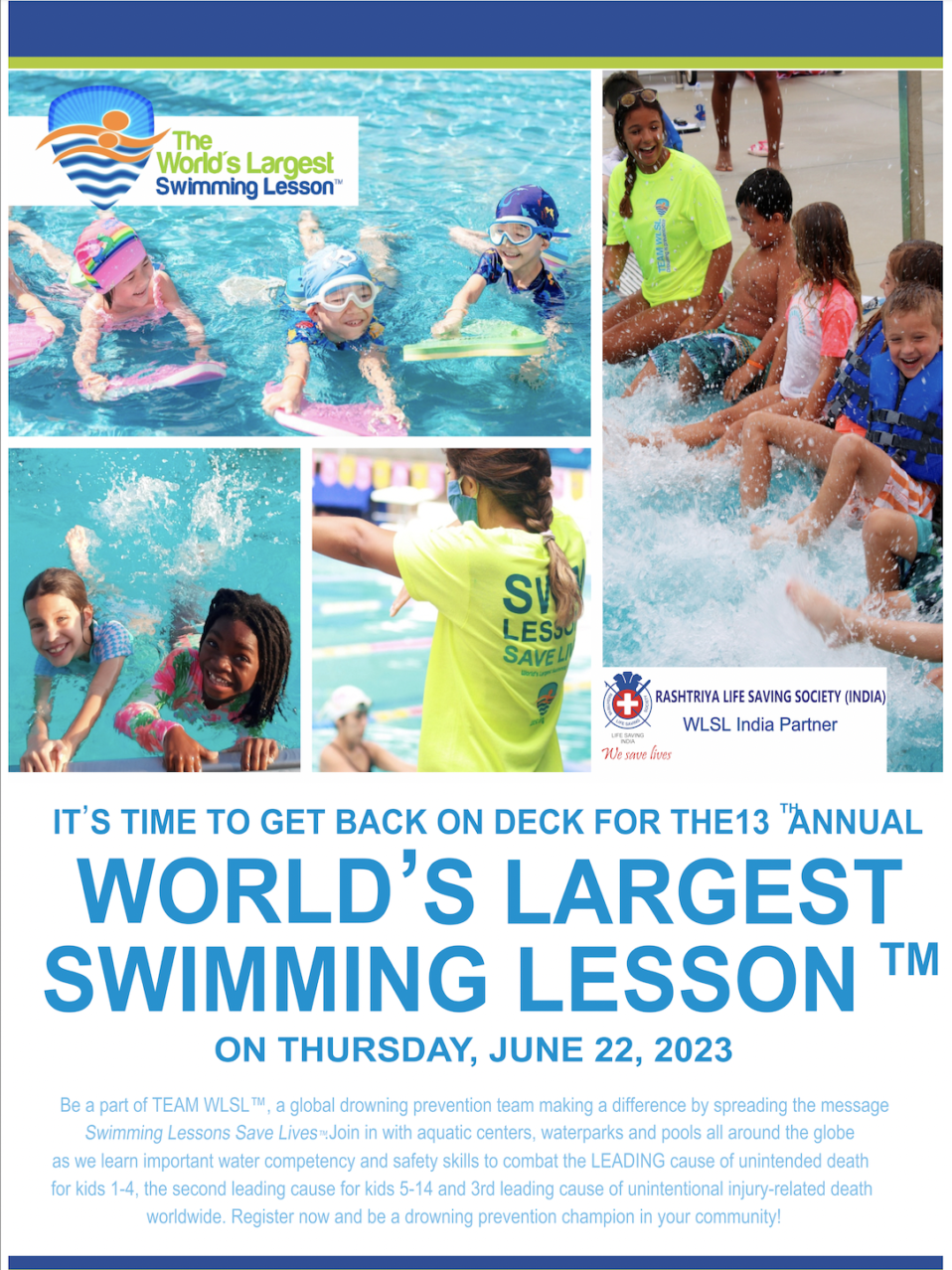 World's Largest Swimming Lesson - Rashtriya Life Saving Society